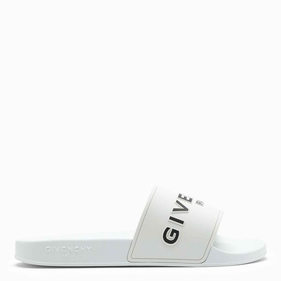 Givenchy | Shoes | Givenchy White Slide Slippers With Logo | Poshmark